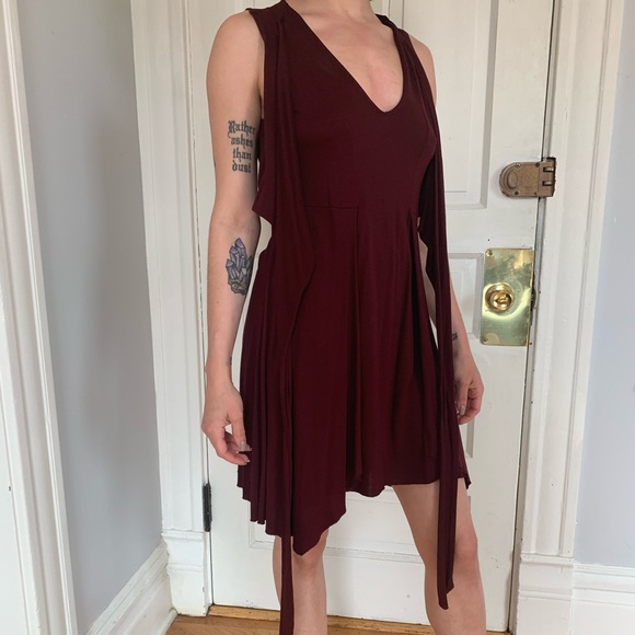 All Saints | Dresses | Maroon All Saints Wrap Dress Medium | Poshmark